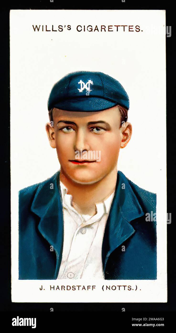 Cricketer J.Hardstaff - Vintage Cigarette Card Illustration Stock Photo ...