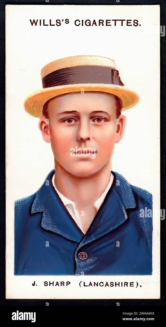 Cricketer J.Sharp - Vintage Cigarette Card Illustration Stock Photo - Alamy