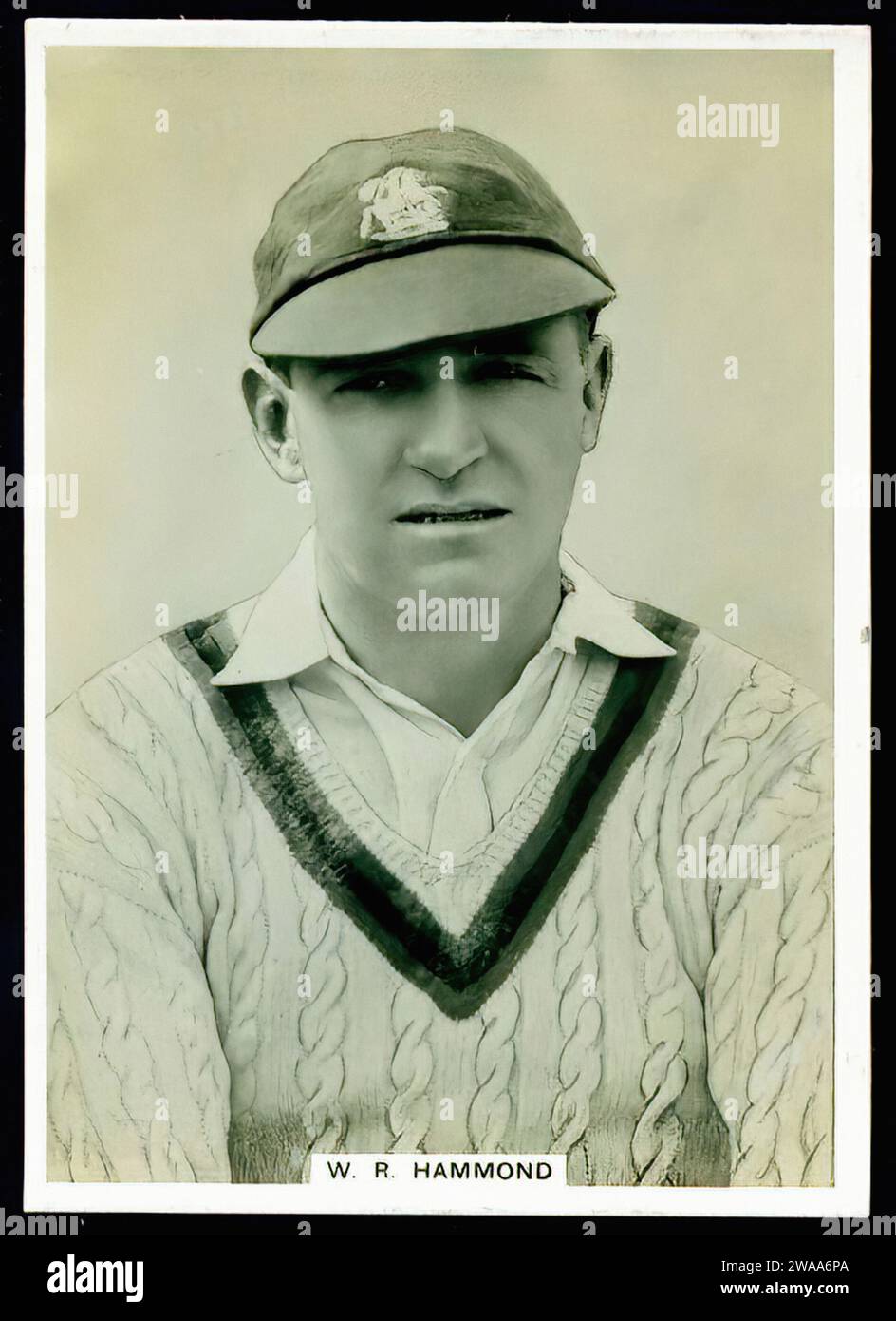 Cricketer W Hammond - Vintage Cigarette Card Illustration Stock Photo ...