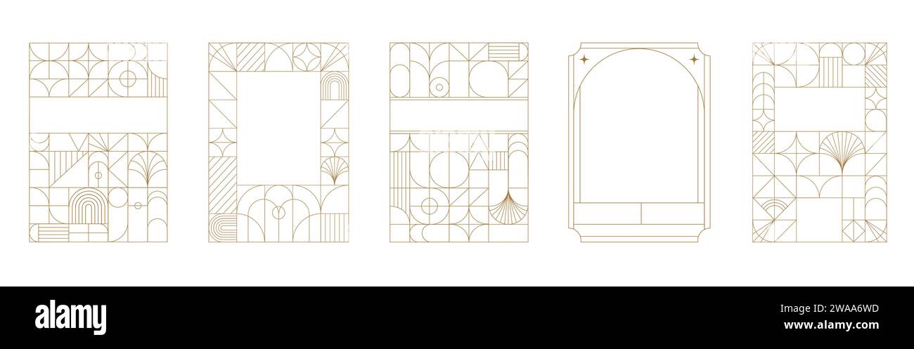 Art Deco frames minimalist collection. Elegant luxury borders and ...