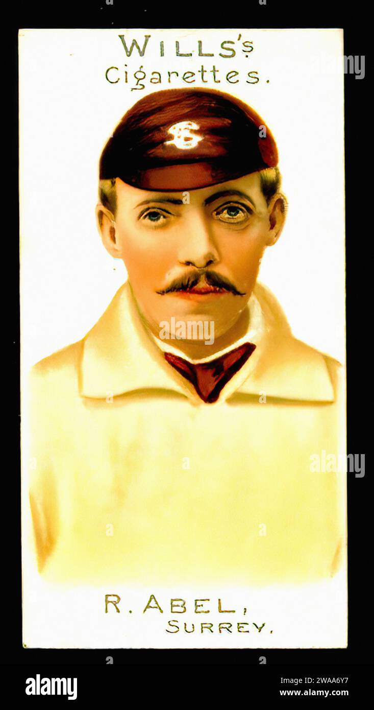 Cricketers 1901 - R.Abel - Vintage Cigarette Card Illustration Stock ...
