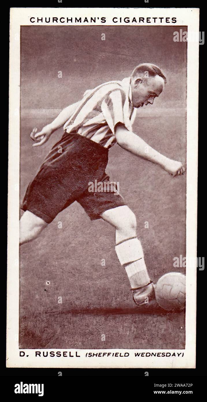 Dave Russell Sheffield Wednesday - Vintage Cigarette Card Illustration ...
