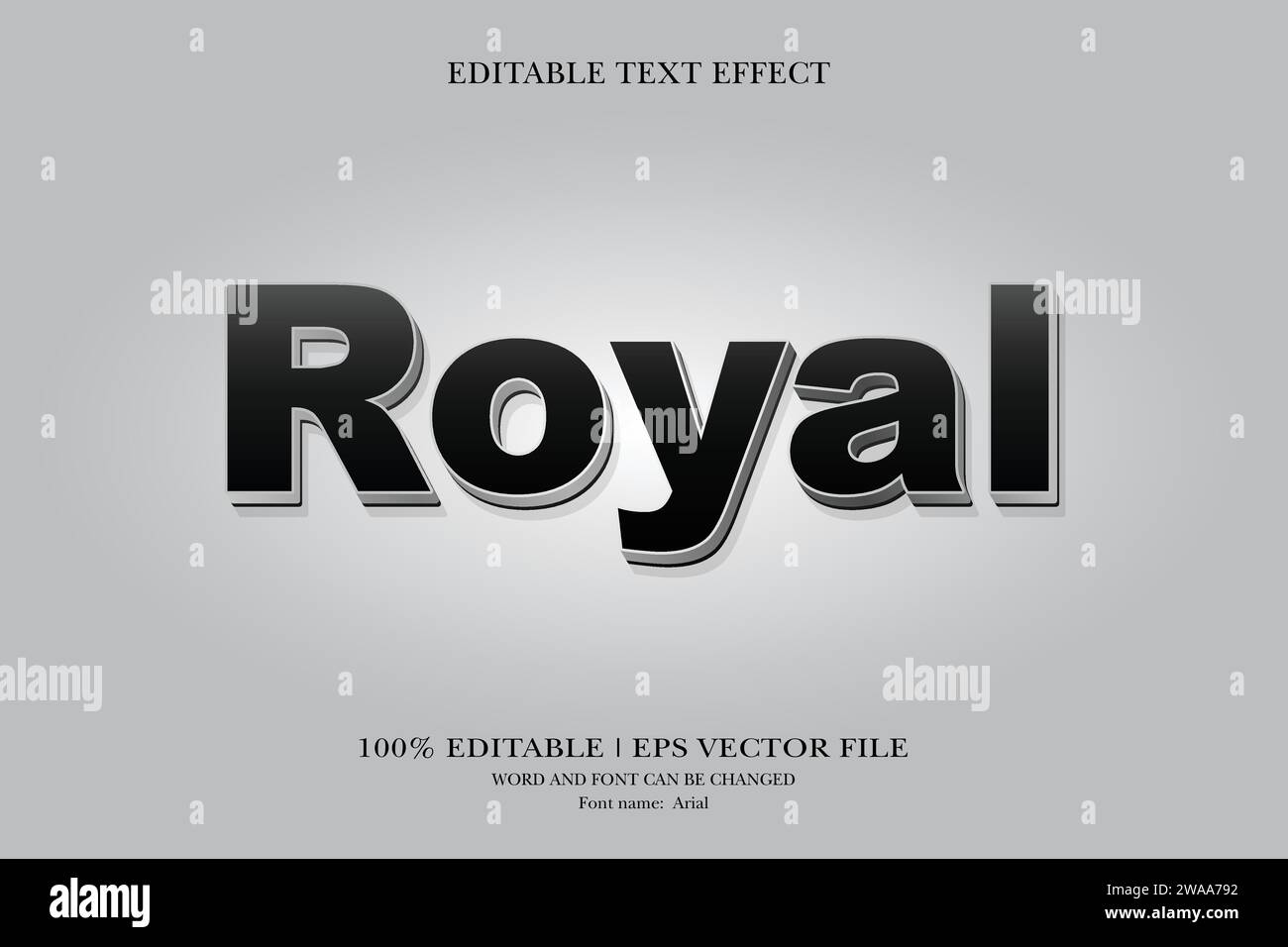 Cartoon editable 3d text effect Black and White Stock Photos & Images ...