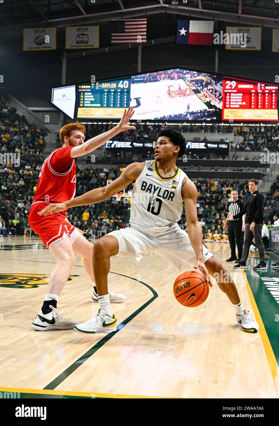 Waco, Texas, USA. 2nd Jan, 2024. Cornell Big Red forward Keller Boothby ...