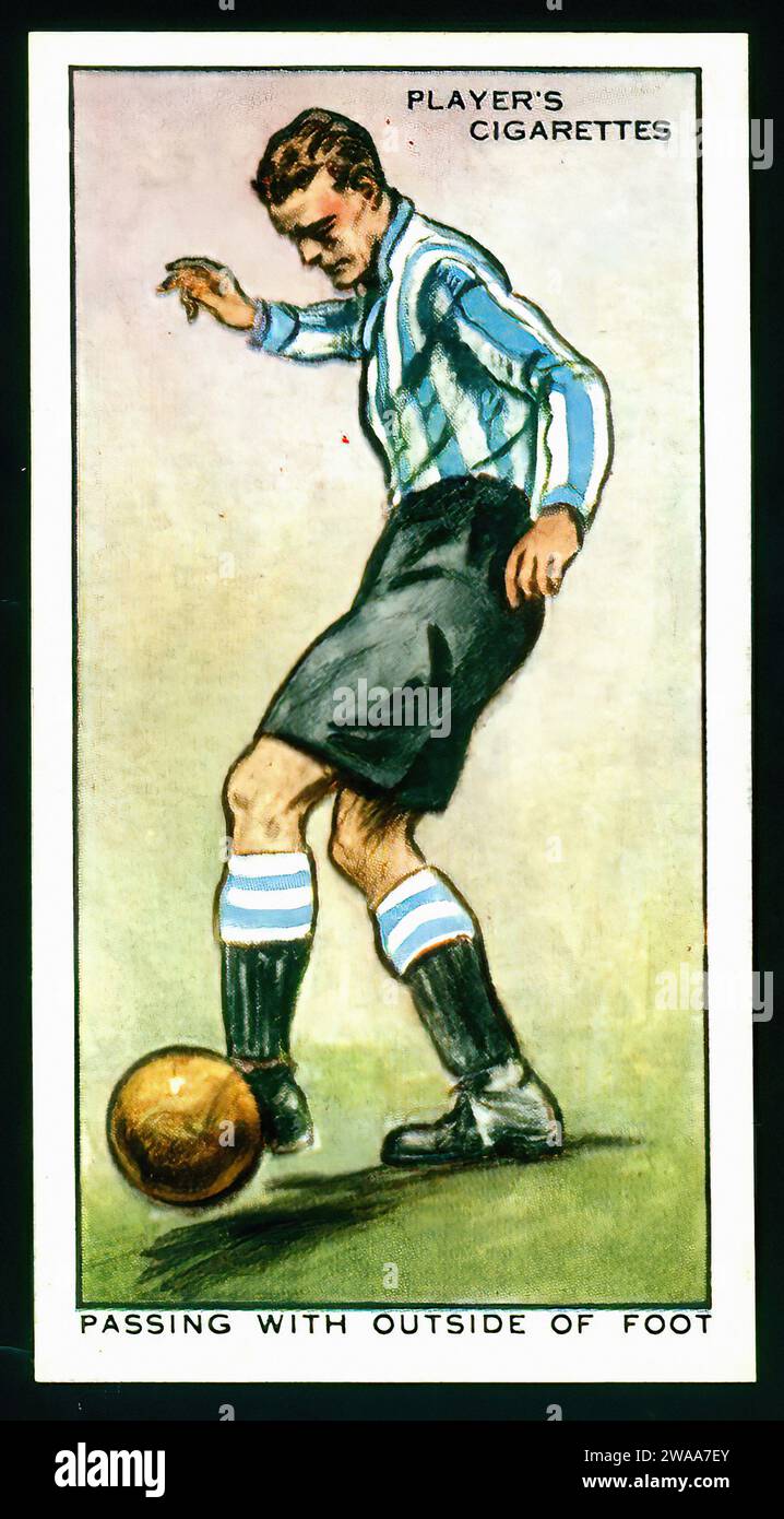 Football Hints Passing - Vintage Cigarette Card Illustration Stock Photo - Alamy