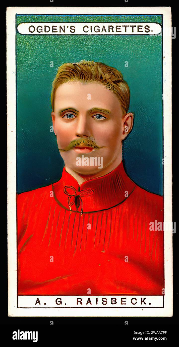 Footballer A.G.Raisbeck - Vintage Cigarette Card Illustration Stock ...