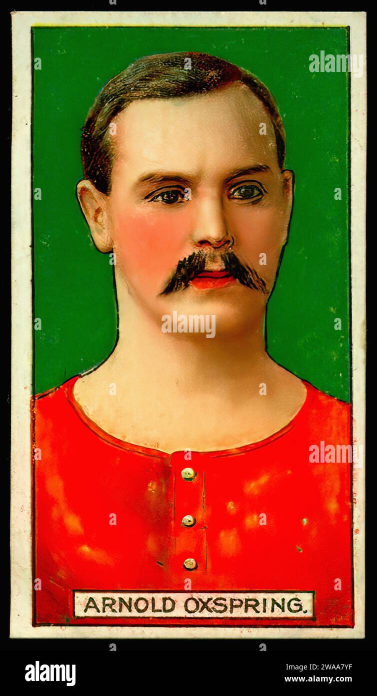 Footballer Arnold Oxspring - Vintage Cigarette Card Illustration Stock ...