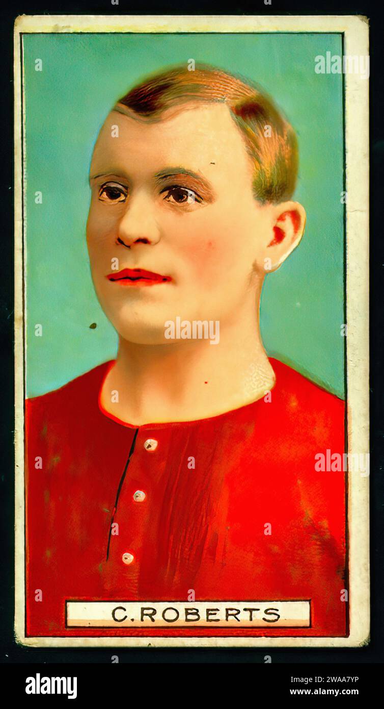 Footballer Charlie Roberts - Vintage Cigarette Card Illustration Stock ...