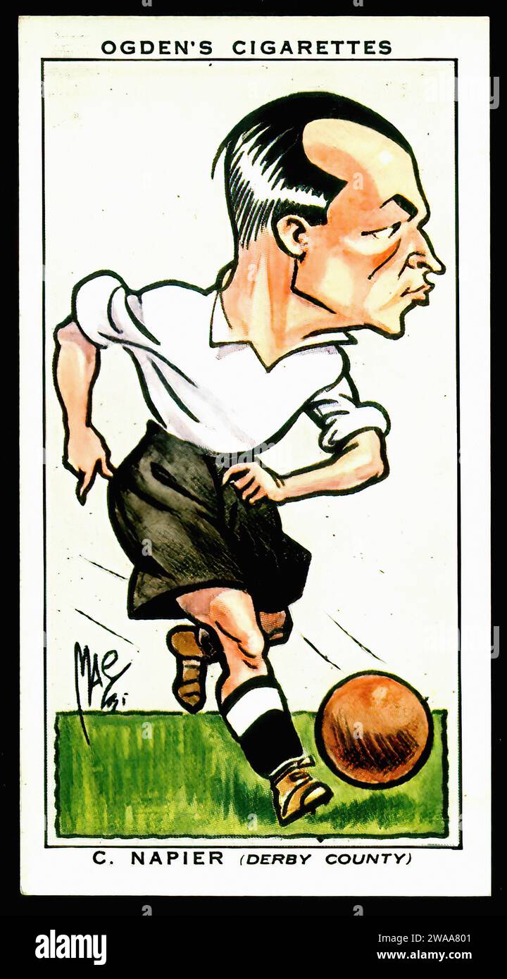 Footballer Charlie Napier - Vintage Cigarette Card Illustration Stock ...