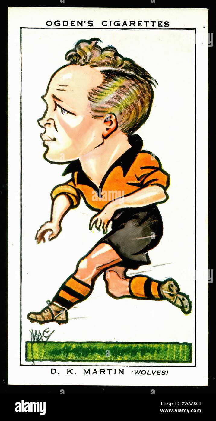 Footballer David Martin - Vintage Cigarette Card Illustration Stock ...