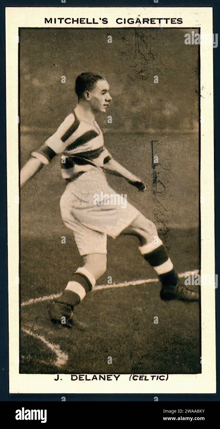 Footballer J.Delaney - Vintage Cigarette Card Illustration Stock Photo ...
