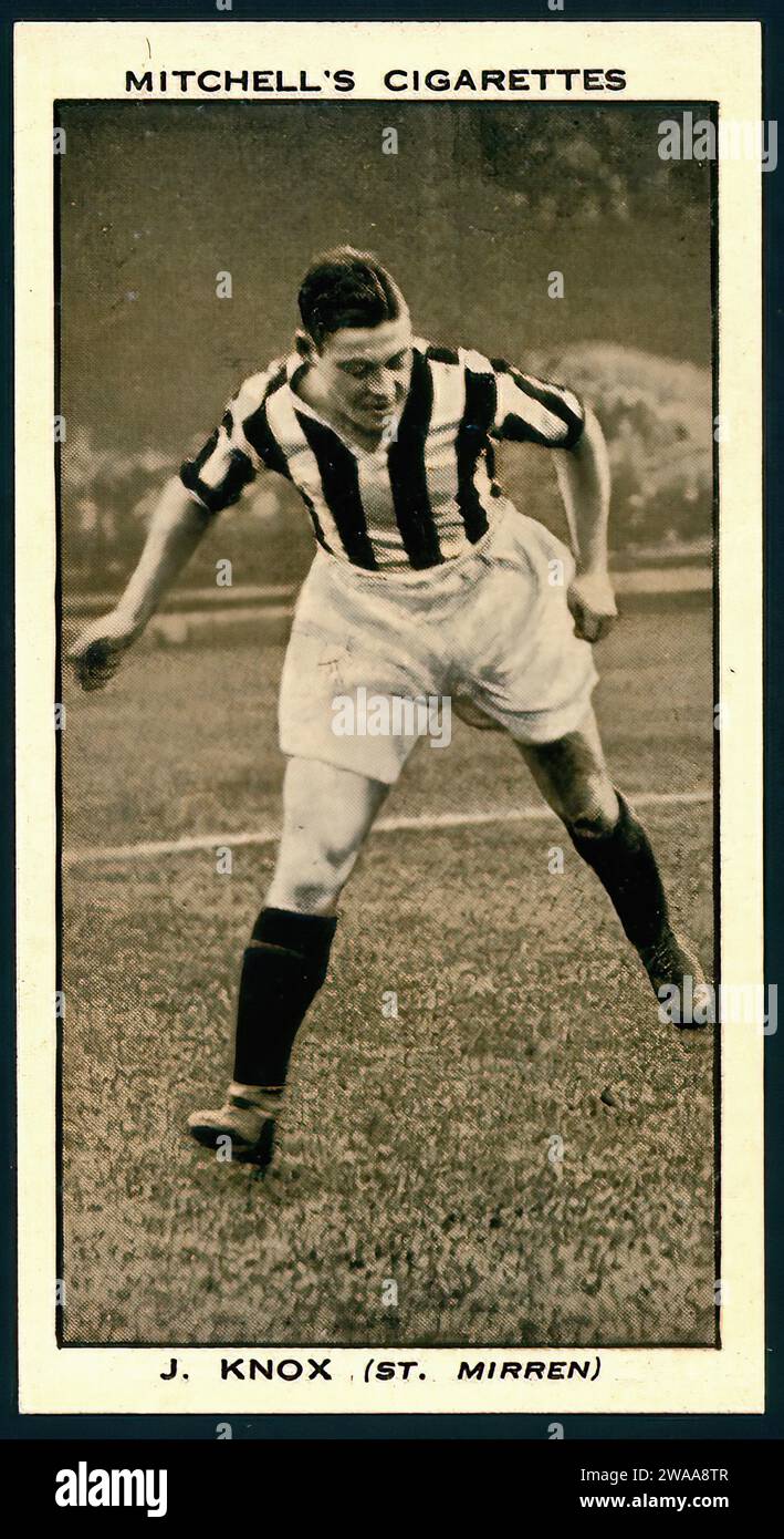 Footballer J.Knox - Vintage Cigarette Card Illustration Stock Photo - Alamy