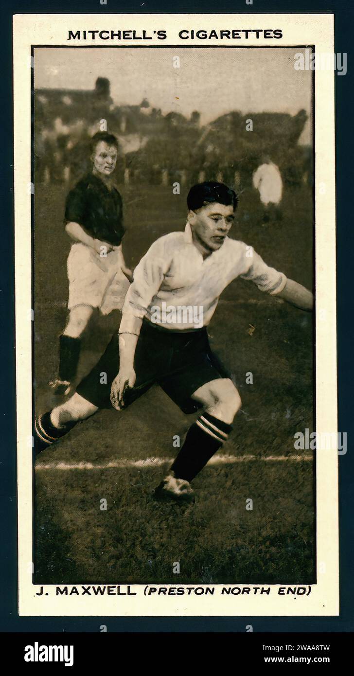 Footballer J.Maxwell - Vintage Cigarette Card Illustration Stock Photo ...
