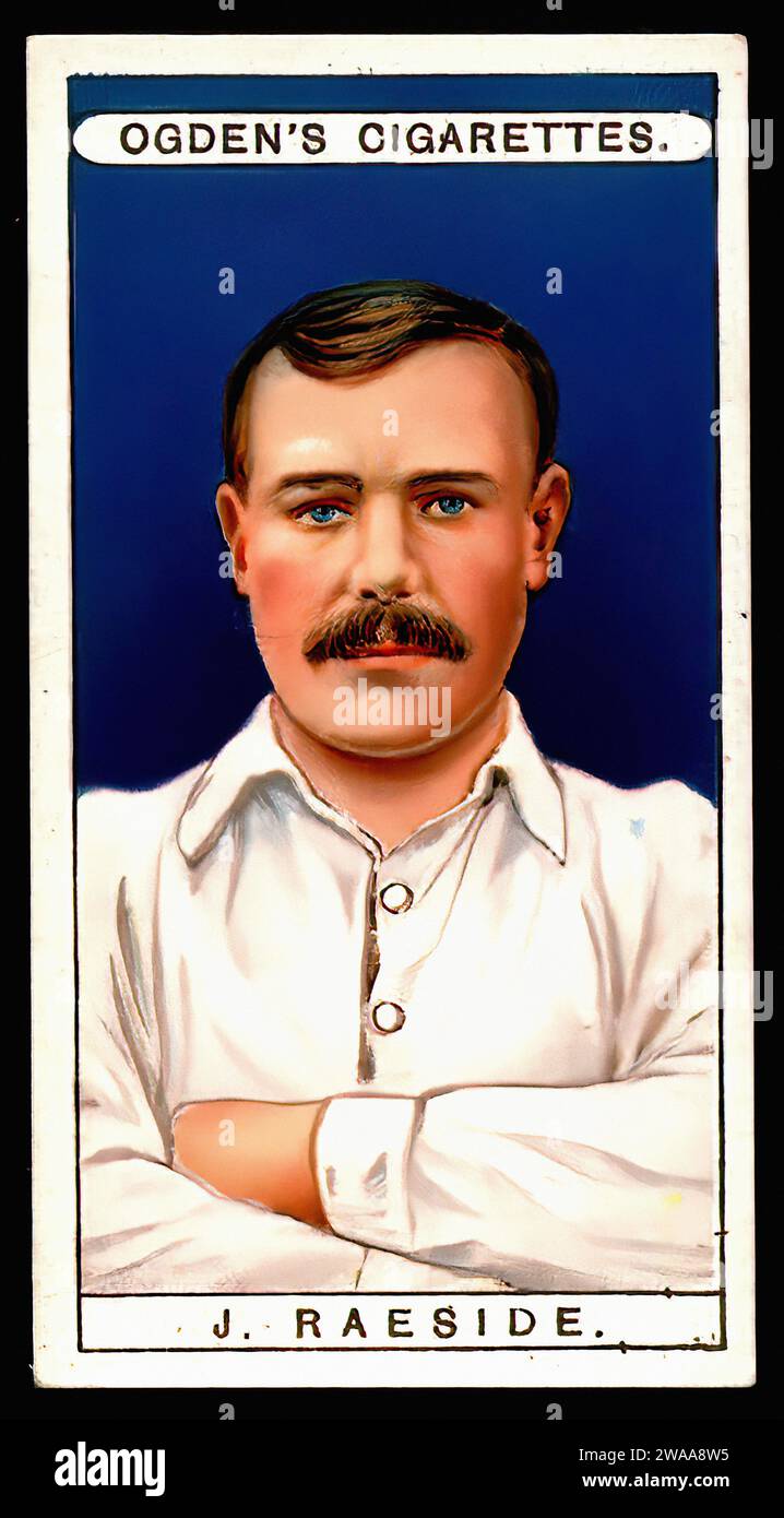 Footballer J.Raeside - Vintage Cigarette Card Illustration Stock Photo ...