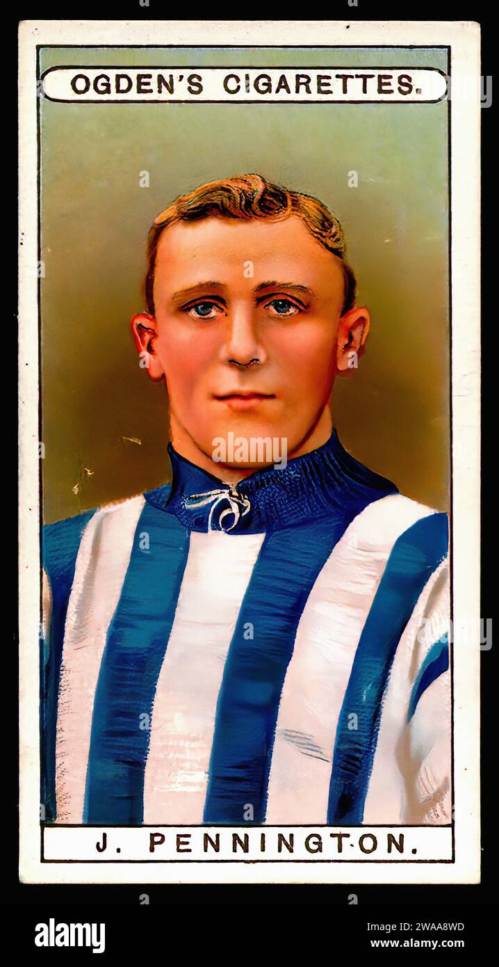 Footballer J.Pennington - Vintage Cigarette Card Illustration Stock ...