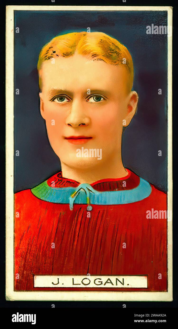 Footballer James Logan - Vintage Cigarette Card Illustration Stock ...