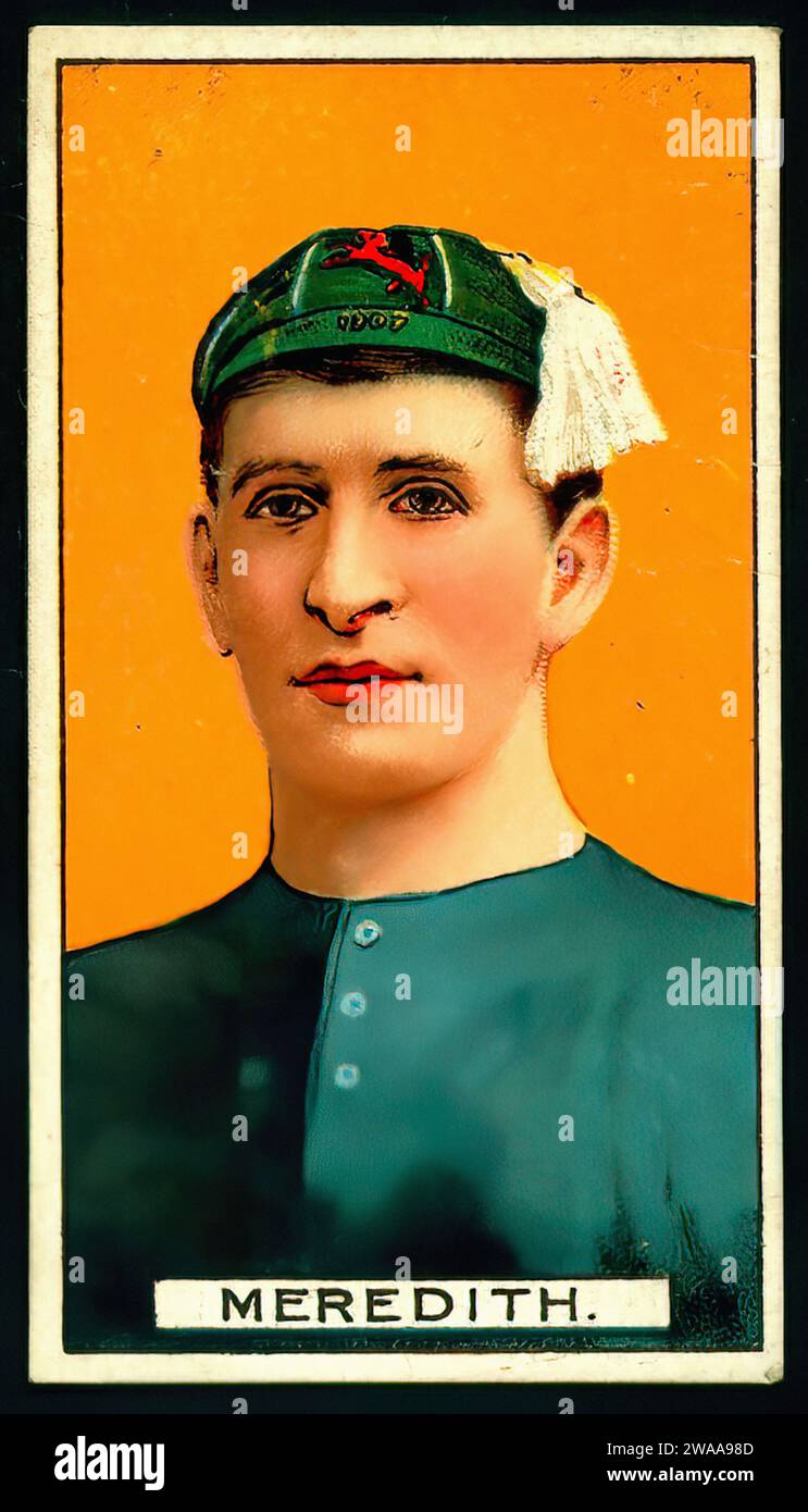 Footballer Sam Meredith - Vintage Cigarette Card Illustration Stock ...