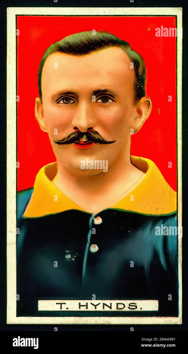 Footballer T Hynds - Vintage Cigarette Card Illustration Stock Photo ...