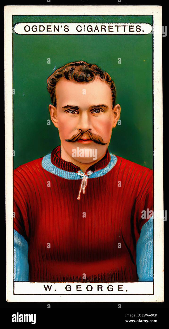 Footballer W.George - Vintage Cigarette Card Illustration Stock Photo ...
