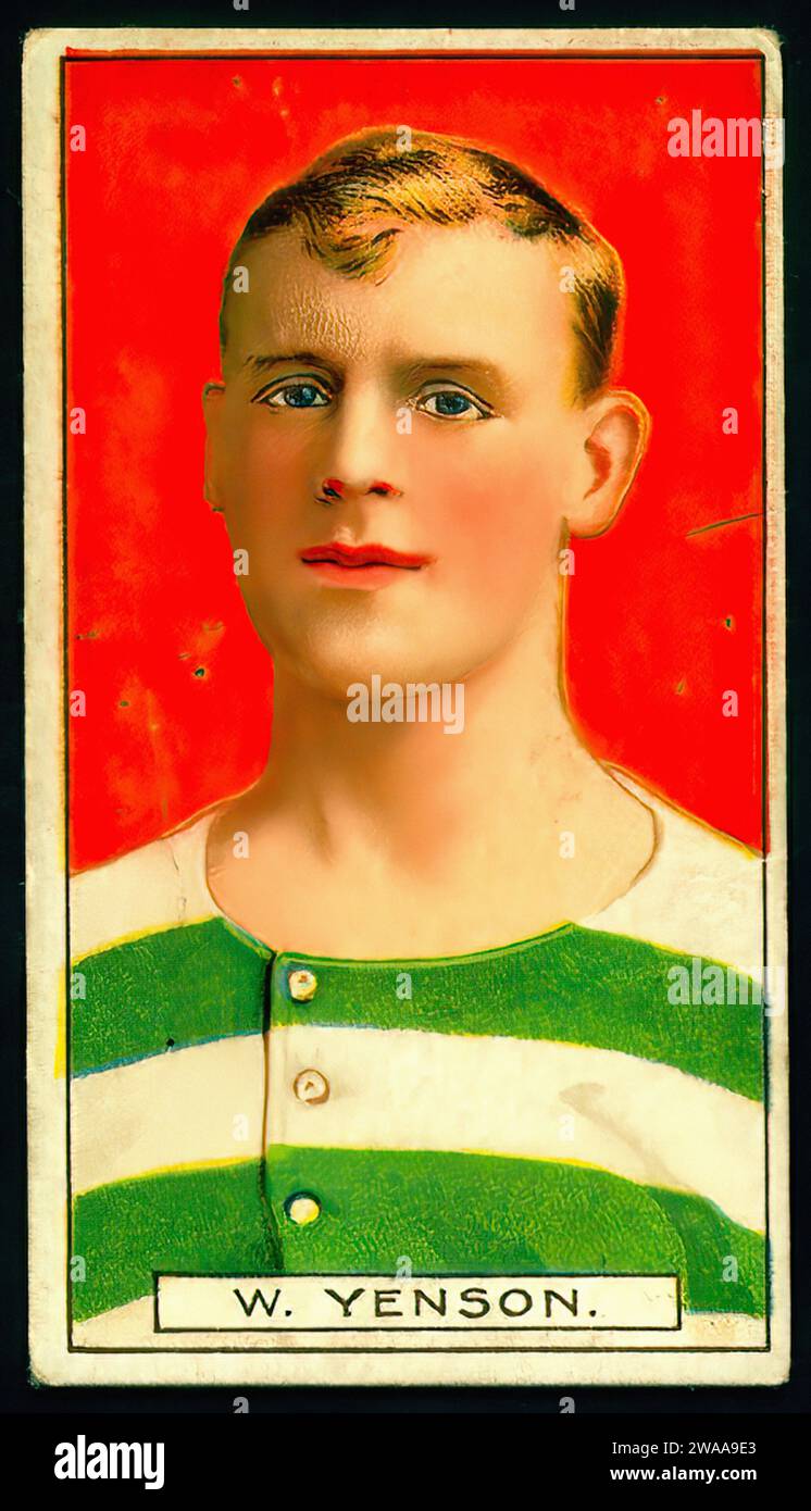 Footballer William Yenson - Vintage Cigarette Card Illustration Stock ...