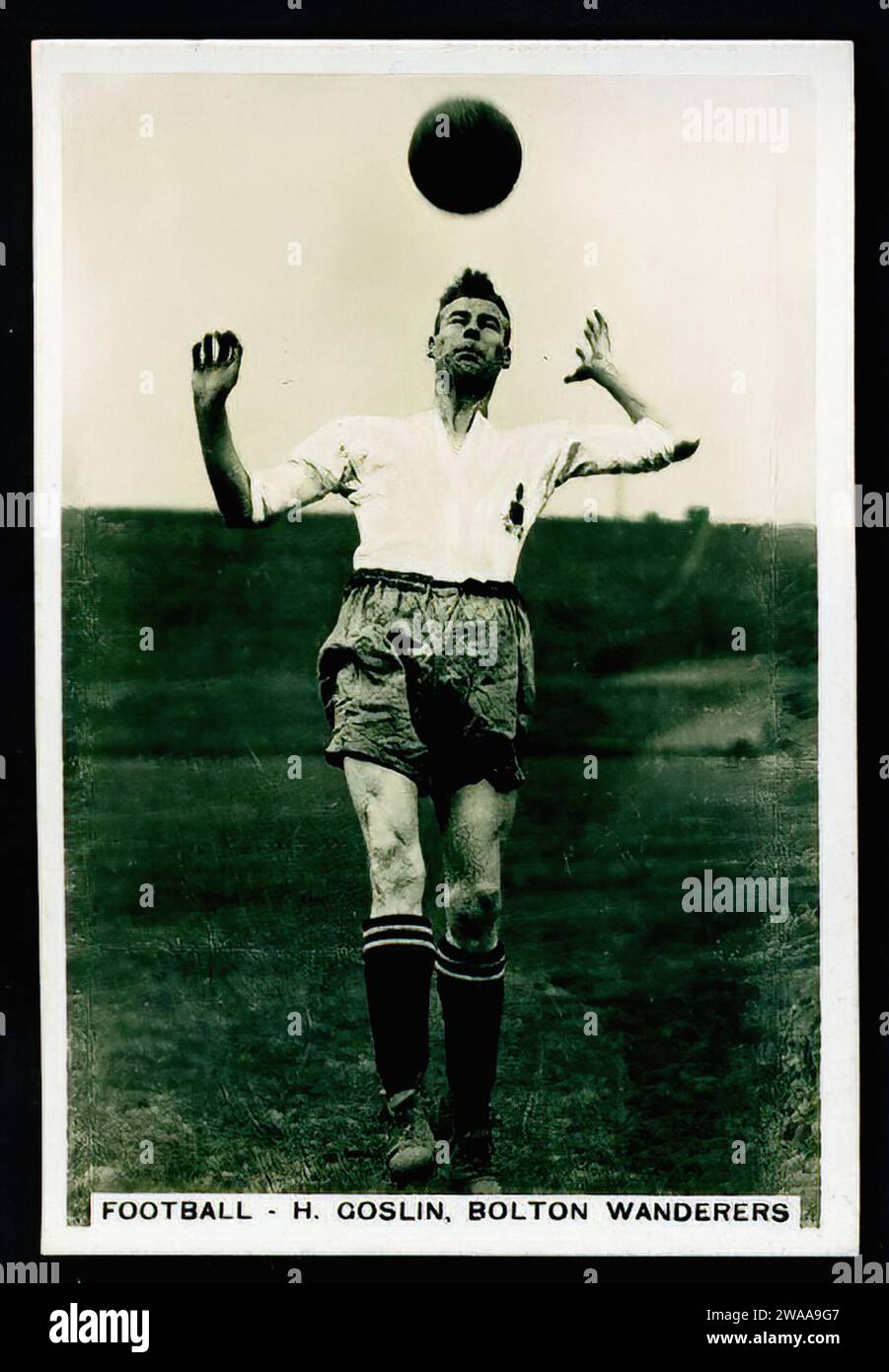 H.Goslin Bolton Wanderers - Vintage Cigarette Card Illustration Stock ...