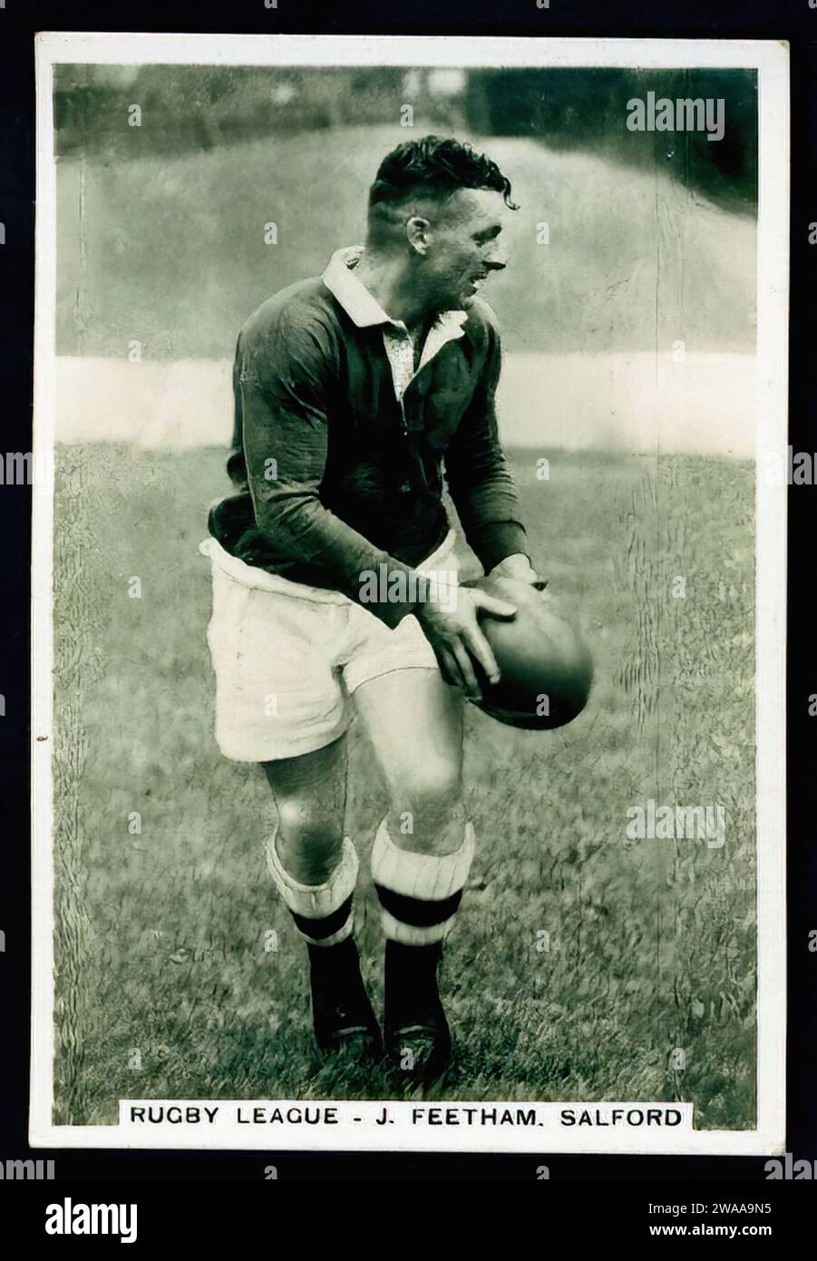 J Feetham Salford RLFC - Vintage Cigarette Card Illustration Stock ...