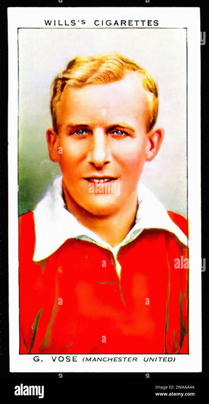 Man United Footballer George Vose - Vintage Cigarette Card Illustration ...