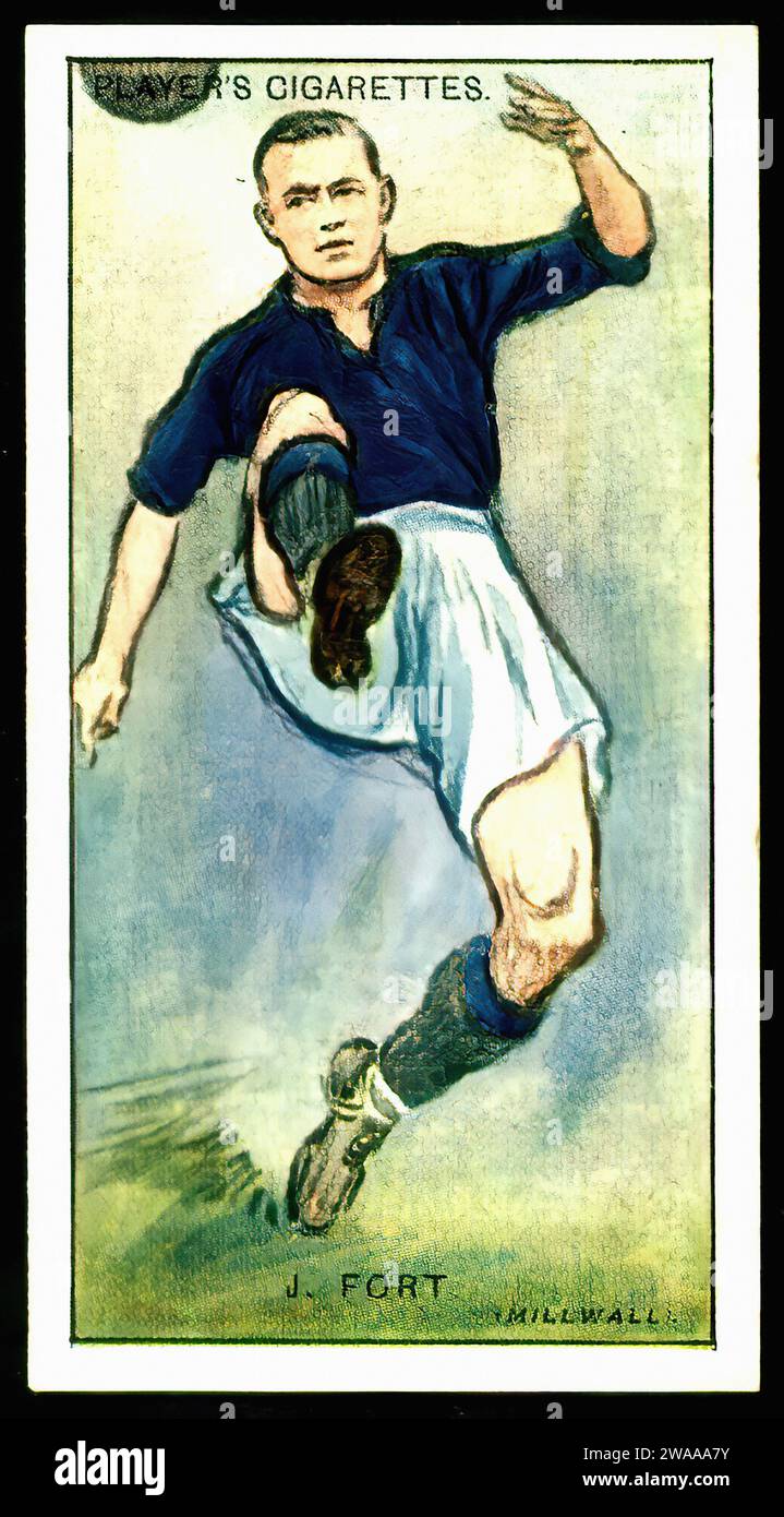 Millwall Footballer John Fort - Vintage Cigarette Card Illustration ...