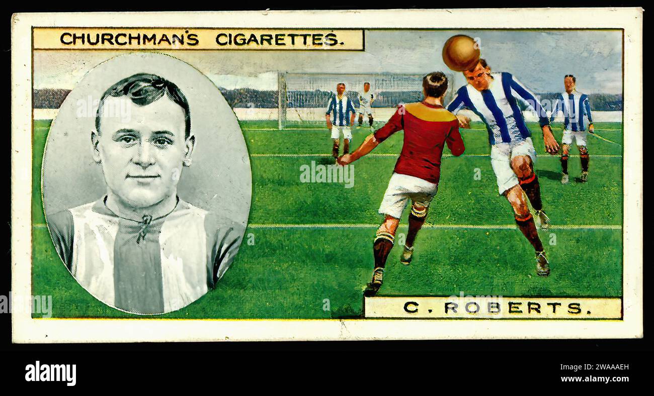 Oldham Footballer C.Roberts - Vintage Cigarette Card Illustration Stock ...