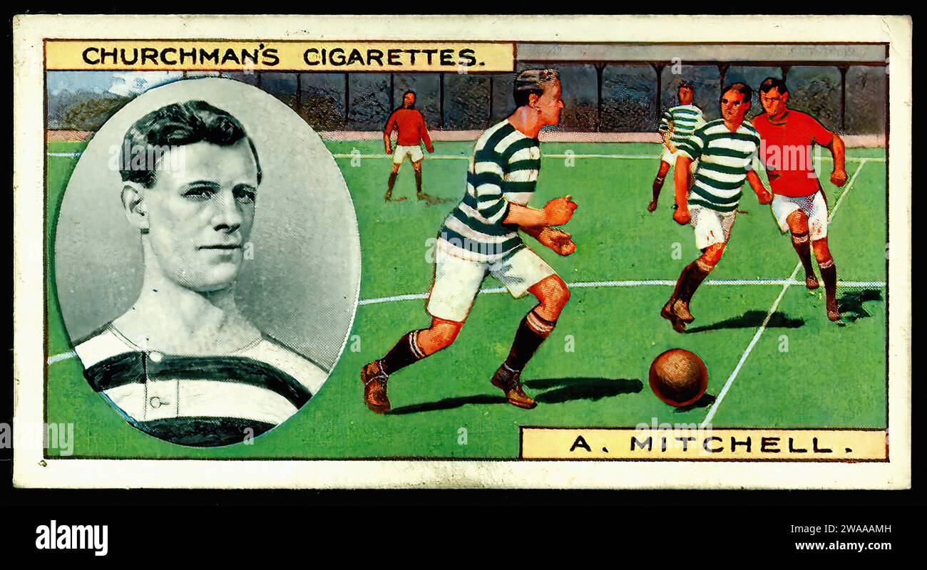QPR Footballer A.Mitchell - Vintage Cigarette Card Illustration Stock ...
