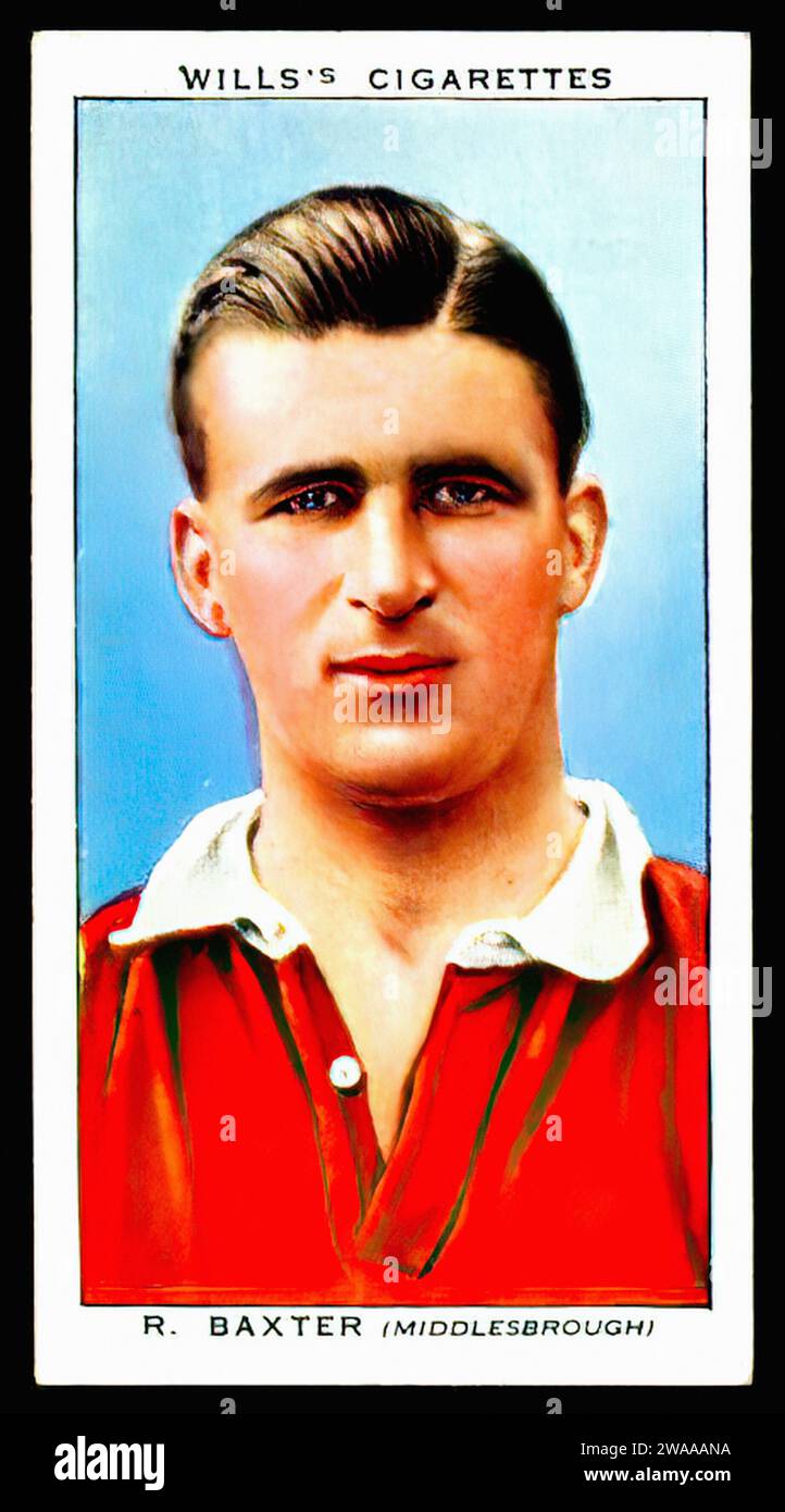 Robert Baxter - Middlesbrough Footballer - Vintage Cigarette Card ...