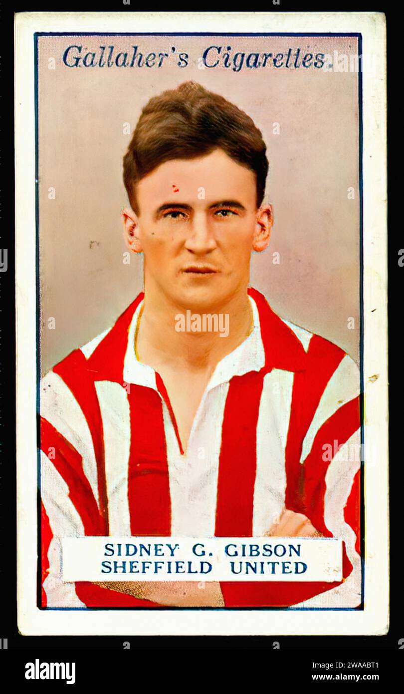 Sidney Gibson - Sheffield United - Vintage Cigarette Card Illustration ...