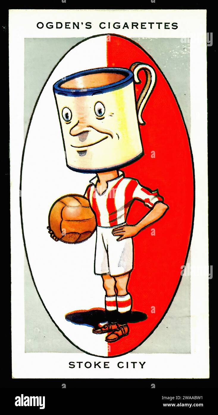 Stoke City FC The Potters - Vintage Cigarette Card Illustration Stock ...