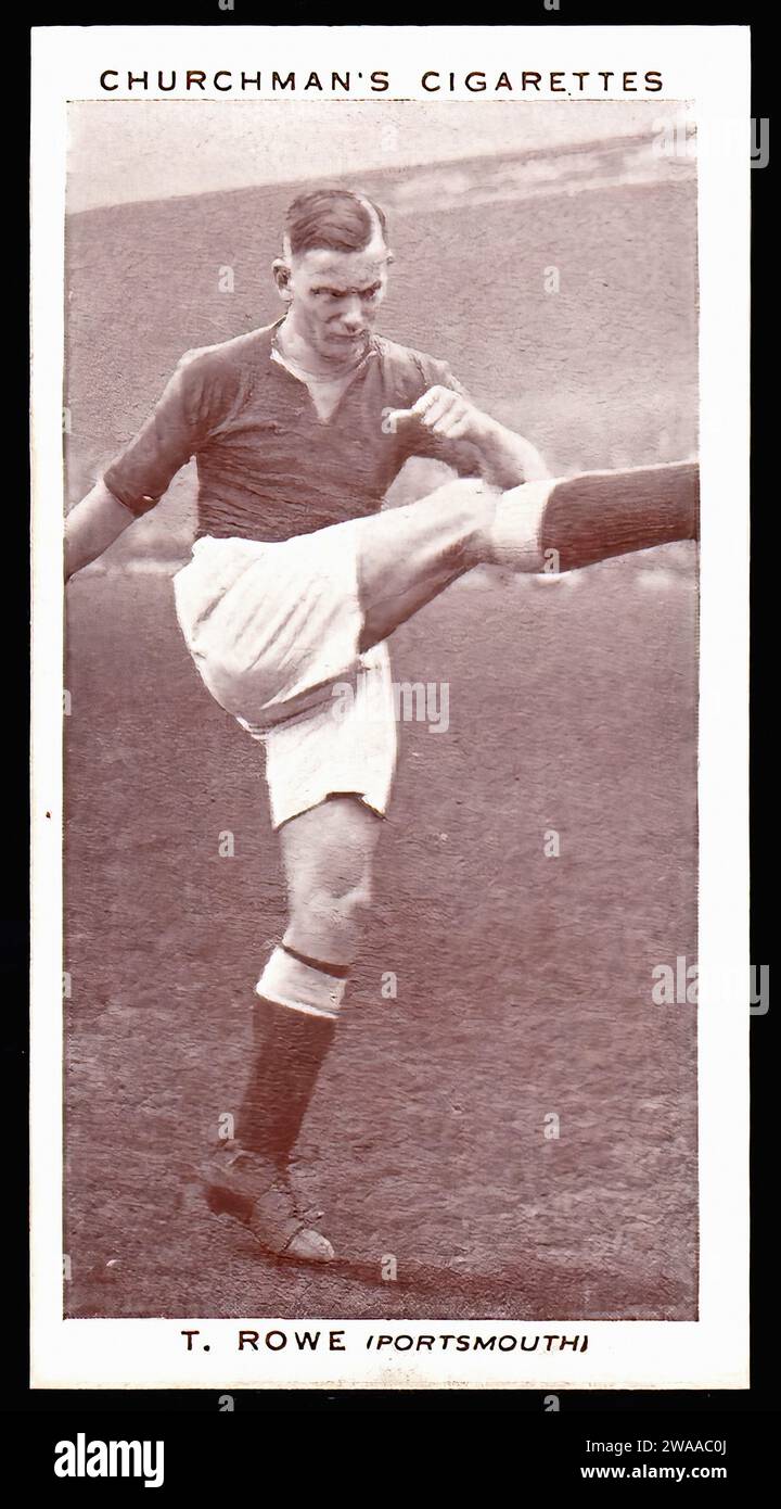 Tommy Rowe Portsmouth - Vintage Cigarette Card Illustration Stock Photo ...
