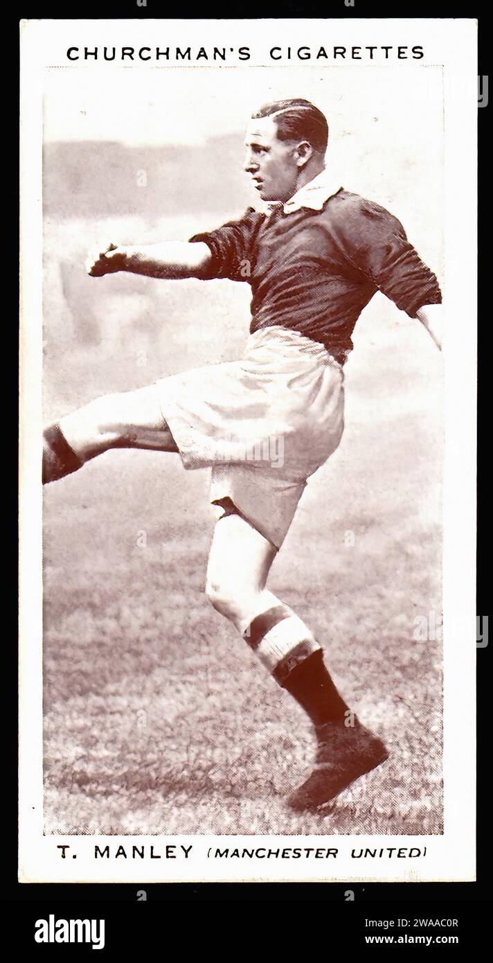 Tom Manly Manchester United F.C. - Vintage Cigarette Card Illustration ...