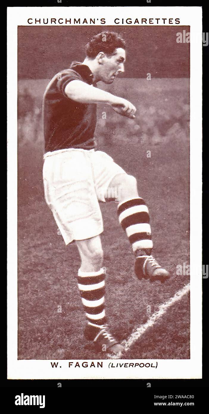 Willie Fagan Liverpool - Vintage Cigarette Card Illustration Stock ...