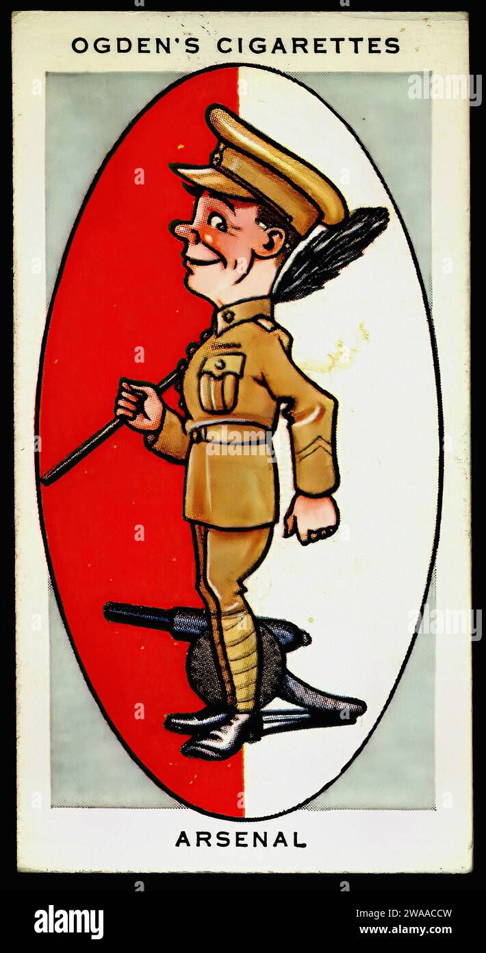 Arsenal The Gunners - Vintage Cigarette Card Illustration Stock Photo ...