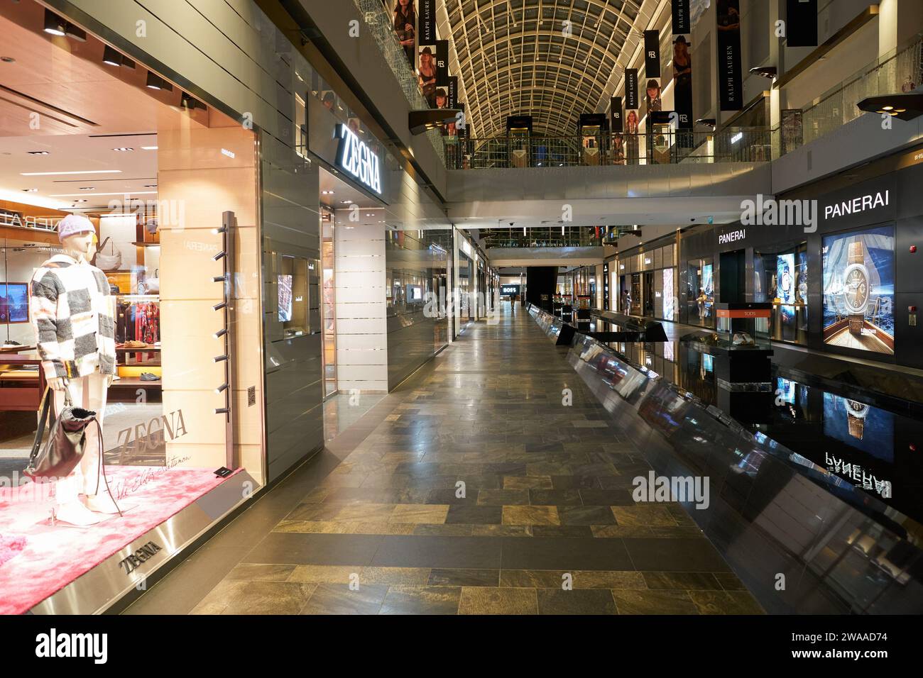 SINGAPORE - NOVEMBER 05, 2023: Zegna storefront in the Shoppes at ...