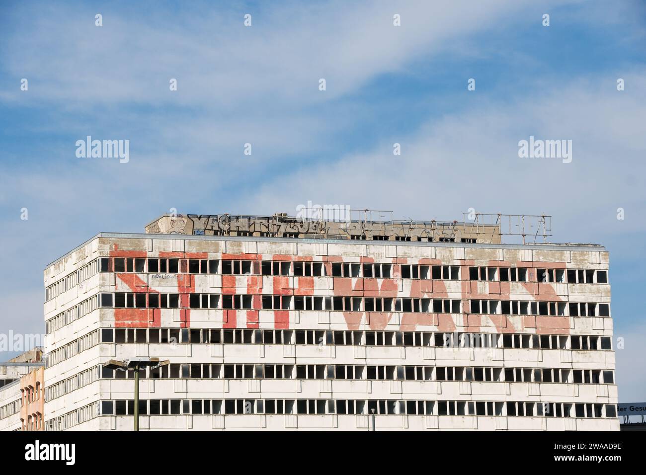 This haunting image of an abandoned building in Berlin reflects the stark reality of urban decay ...