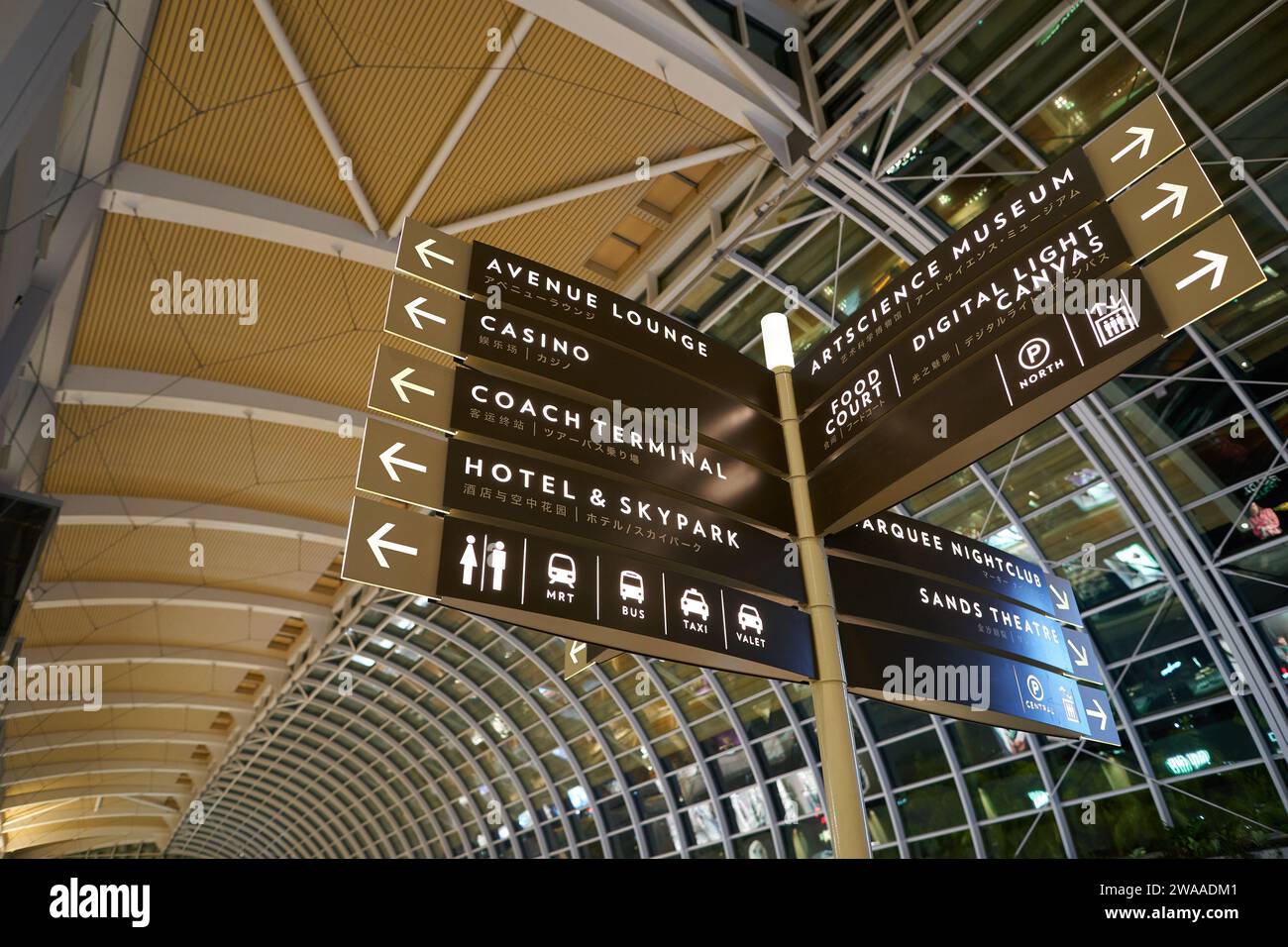 SINGAPORE - NOVEMBER 05, 2023: directional signs as seen inside the ...