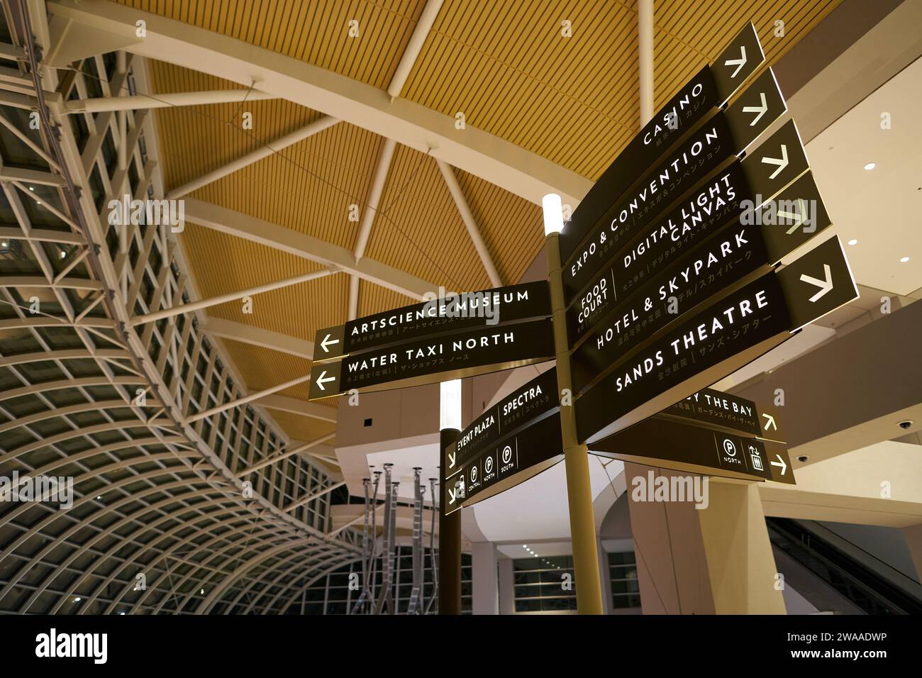 SINGAPORE - NOVEMBER 05, 2023: directional signs as seen inside the ...
