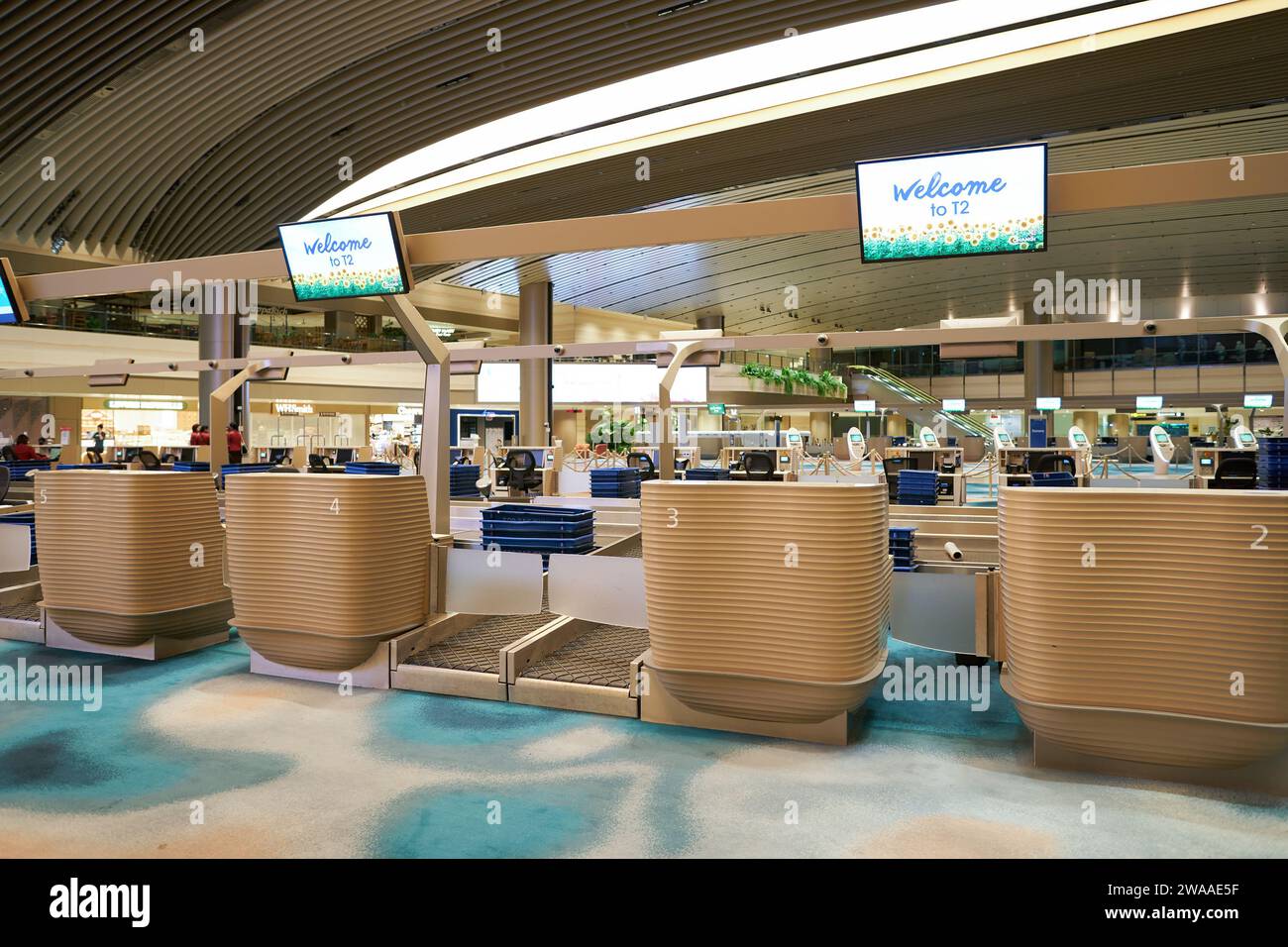 SINGAPORE - NOVEMBER 06, 2023: check-in area in Singapore Changi ...