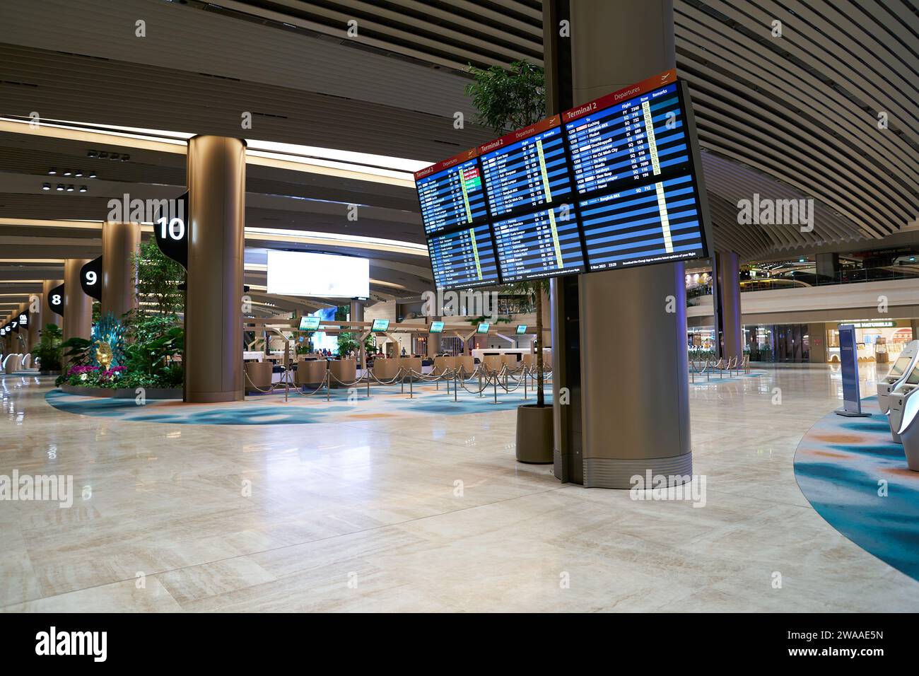 SINGAPORE - NOVEMBER 06, 2023: flight information display system at ...