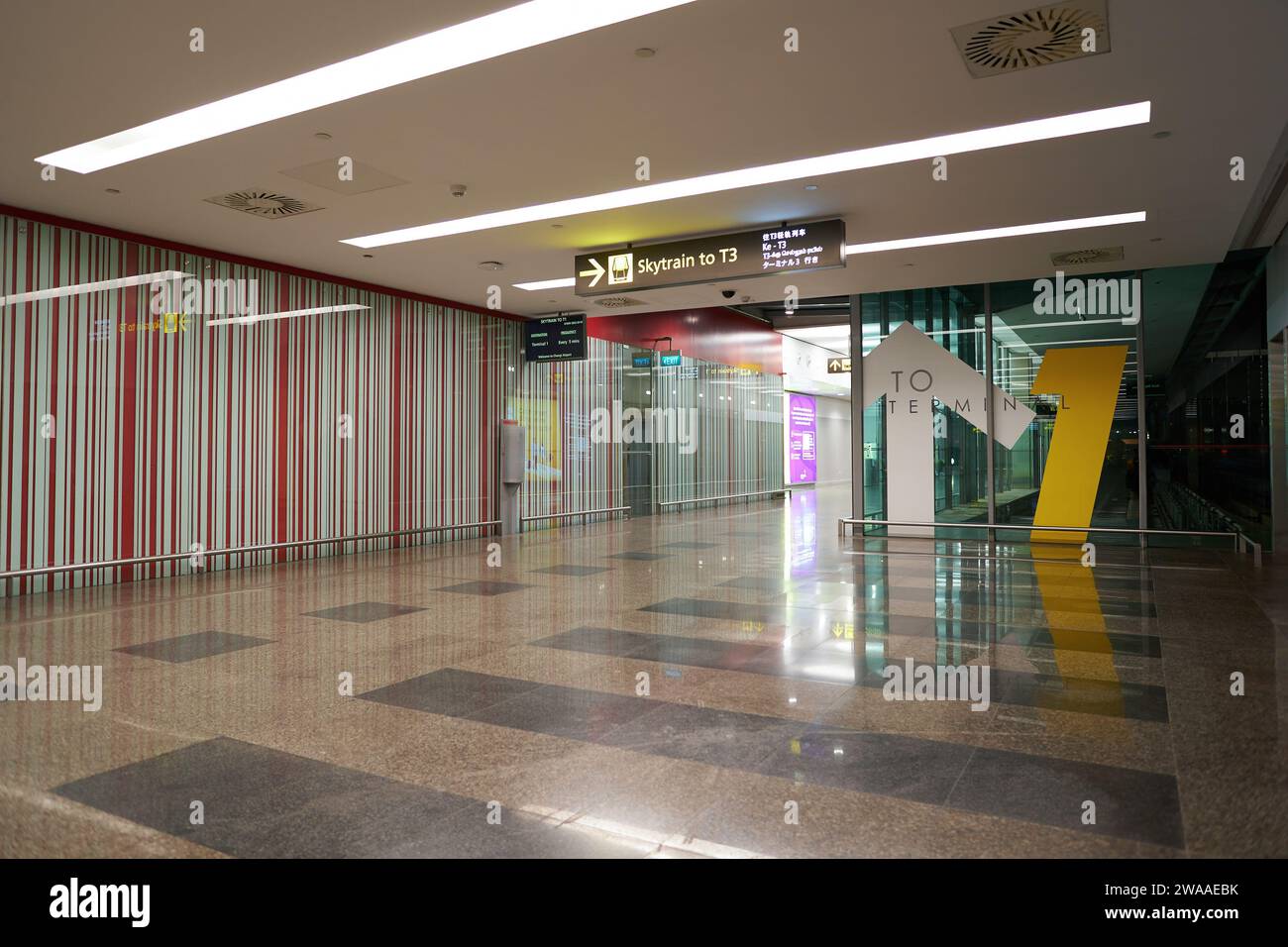 SINGAPORE - NOVEMBER 06, 2023: SkyTrain platform in Singapore Changi ...