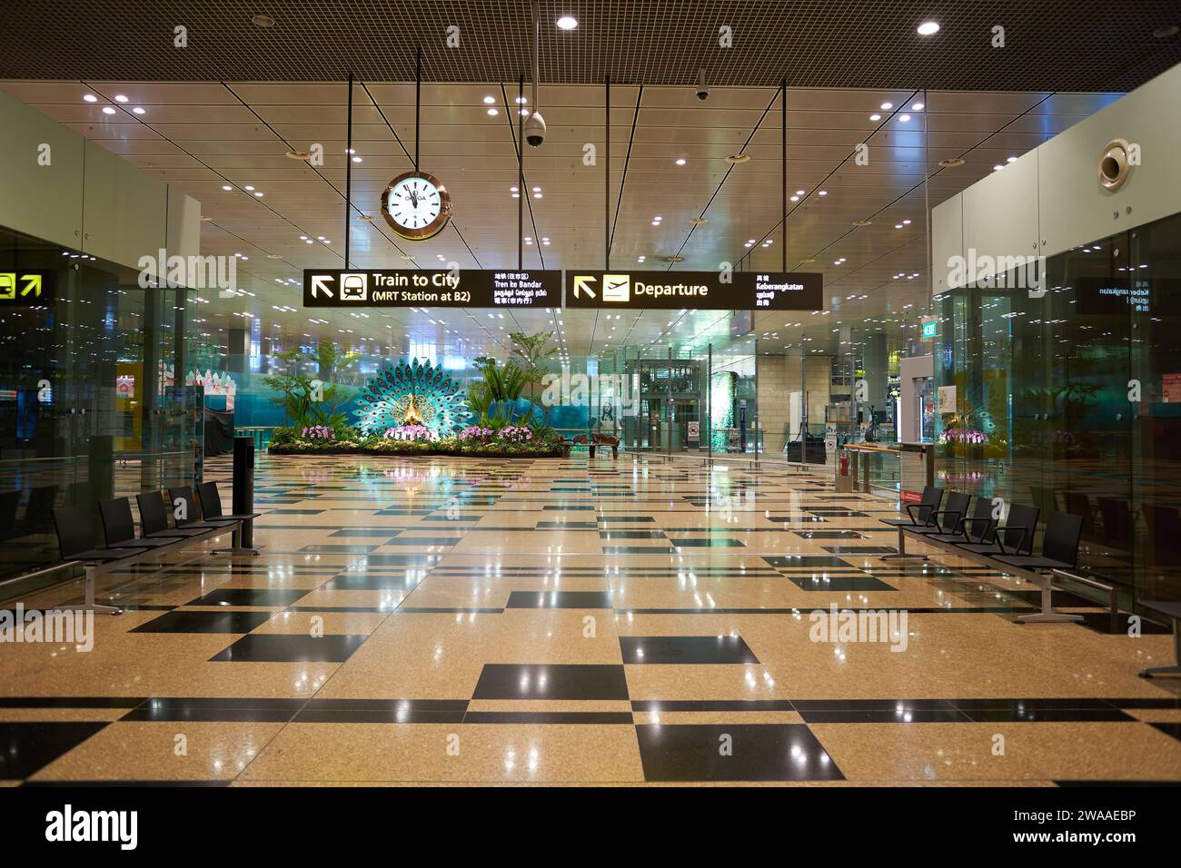 SINGAPORE - NOVEMBER 06, 2023: interior shot of Singapore Changi ...