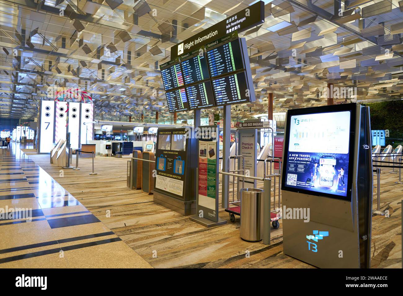 SINGAPORE - NOVEMBER 06, 2023: digital flight information display ...