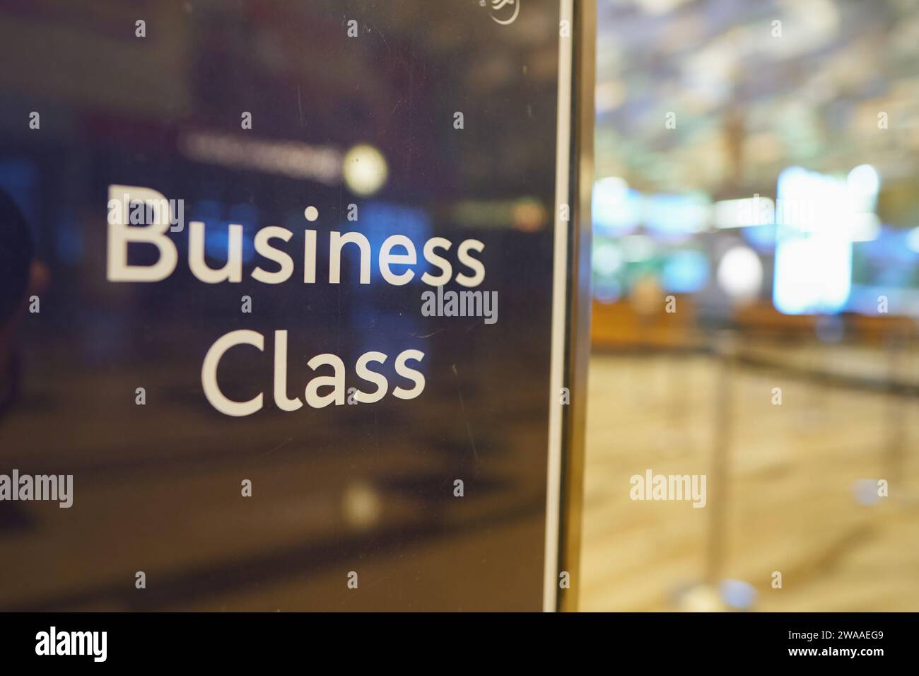 SINGAPORE - NOVEMBER 07, 2023: Garuda Indonesia business class check in ...