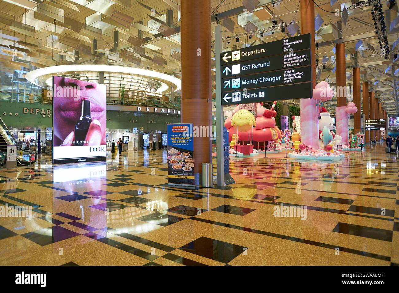SINGAPORE - NOVEMBER 07, 2023: interior shot of Singapore Changi ...