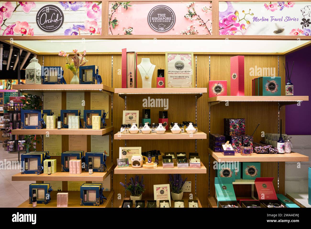 SINGAPORE - NOVEMBER 07, 2023: goods on display at Discover Singapore ...