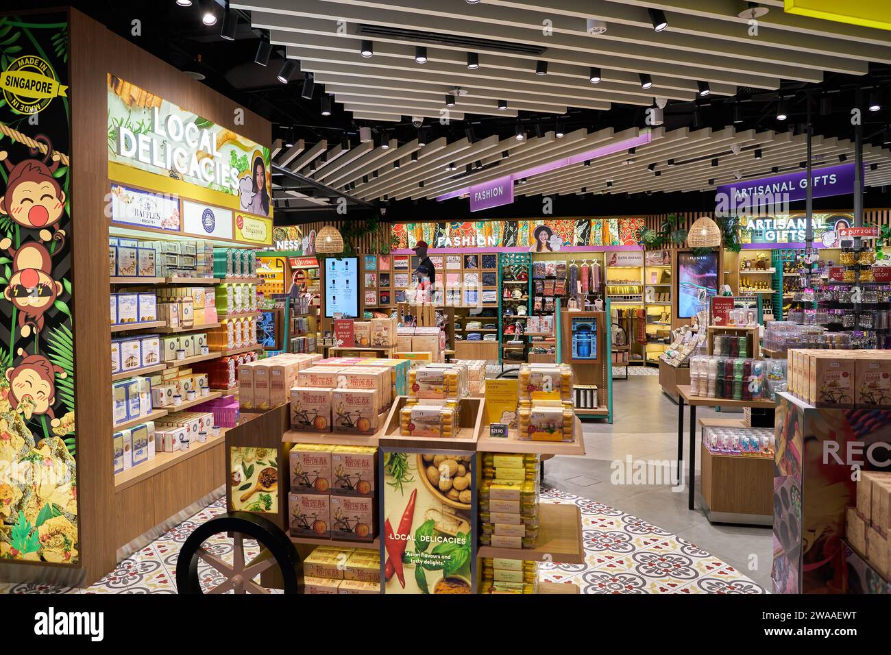 SINGAPORE - NOVEMBER 07, 2023: goods on display at Discover Singapore ...